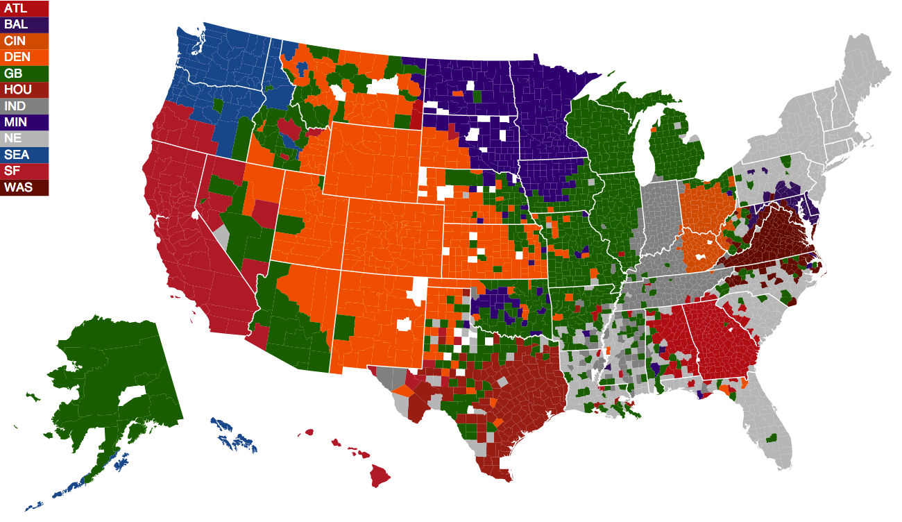 Nfl Distribution Maps NFL Map | Teams | Logos Sport League Maps