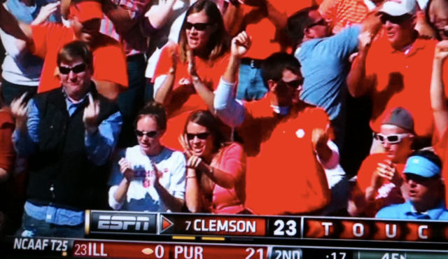 Deadspin | The Guy Wearing Blue In A Sea Of Clemson Orange Gives A Two ...