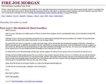 Deadspin | Fire Joe Morgan Takes a Bow