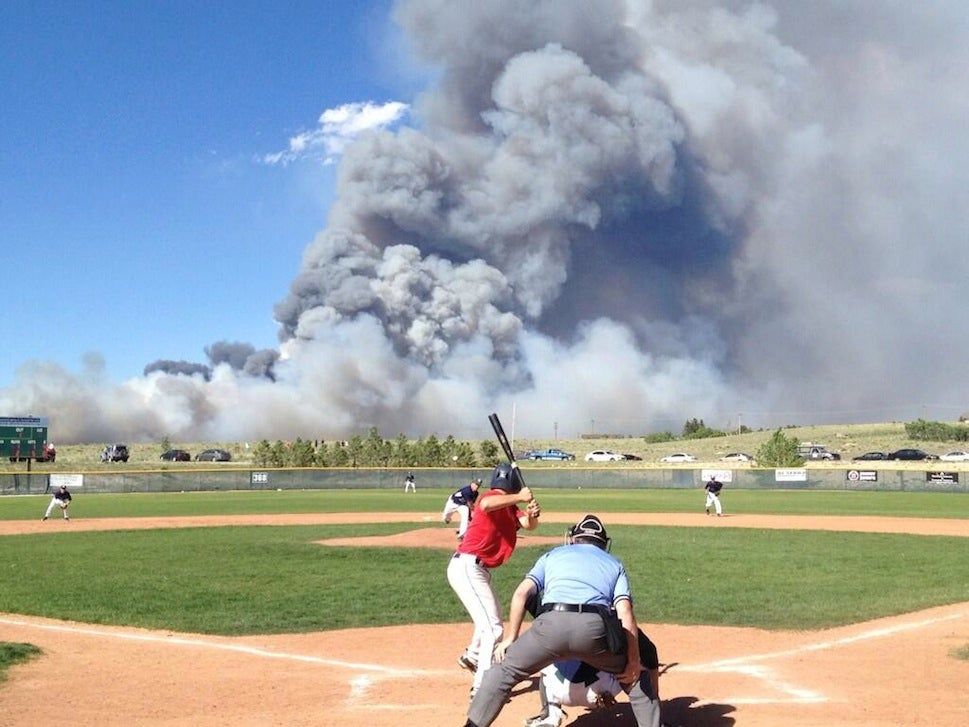 Deadspin | Colorado Forest Fire Produces Incredible Baseball Photo