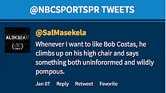 Deadspin | Bob Costas On New Olympic Snowboarding Events: " Jackass Stuff"