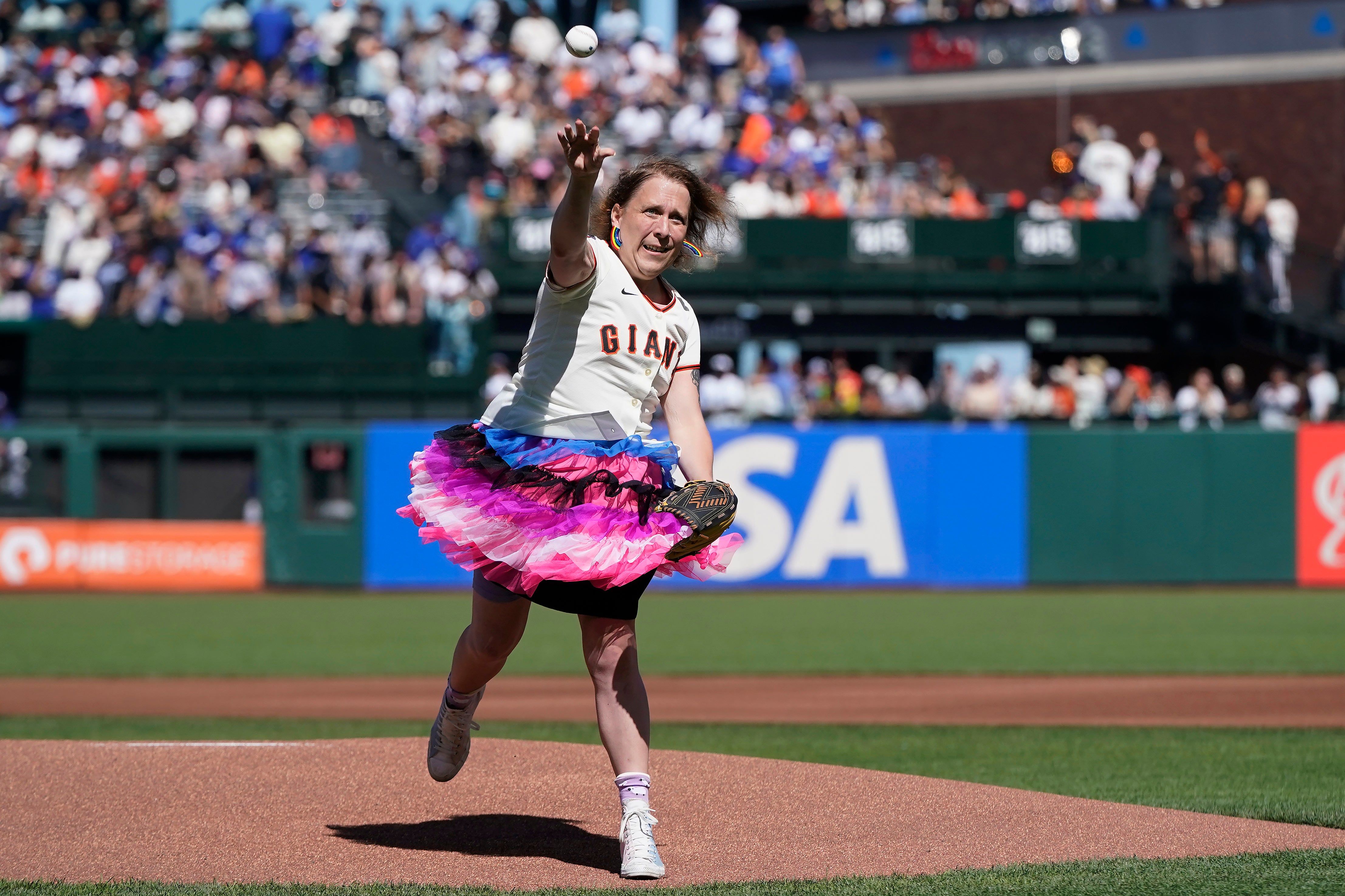 Deadspin | Here’s Amy Schneider’s first pitch on Pride Day, since Fox ...