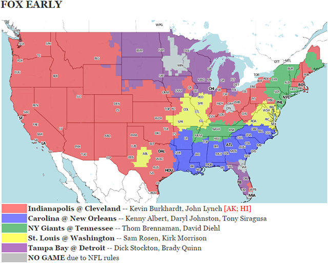 Deadspin | Your NFL Week 14 Viewing Maps
