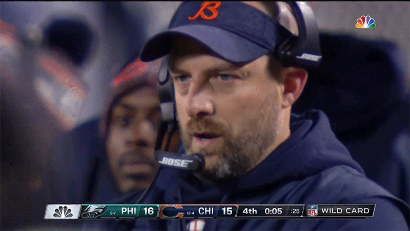 Deadspin | Matt Nagy Needs To Get Over The Double-Doink