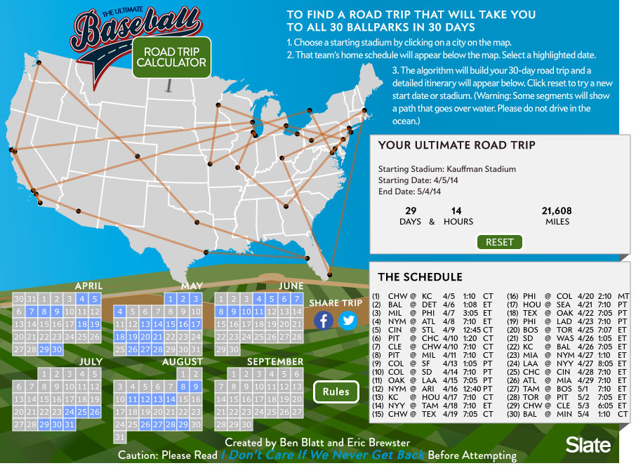 Deadspin | How To Plan A Road Trip To All 30 MLB Ballparks In 30 Days